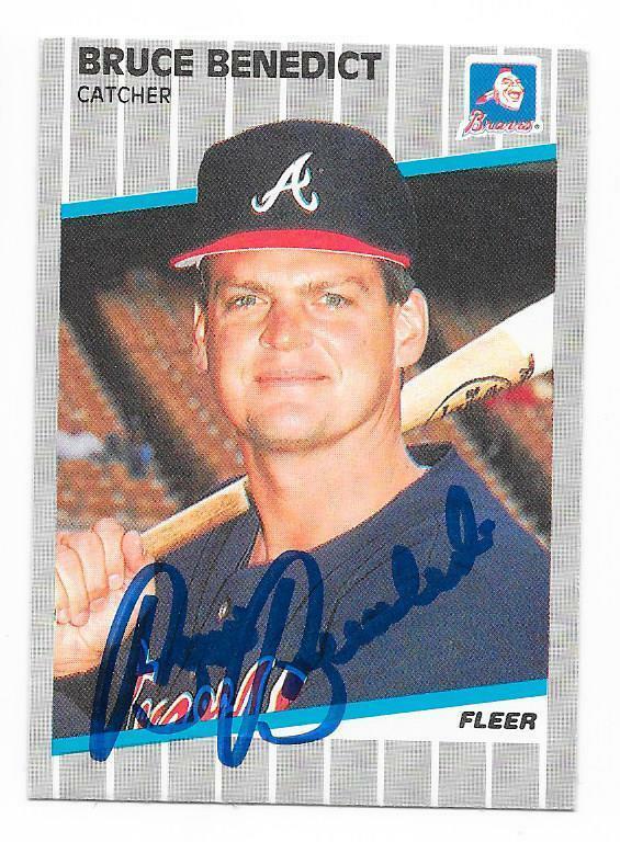 BRUCE BENEDICT 1989 FLEER AUTOGRAPHED SIGNED # 587 BRAVES | eBay