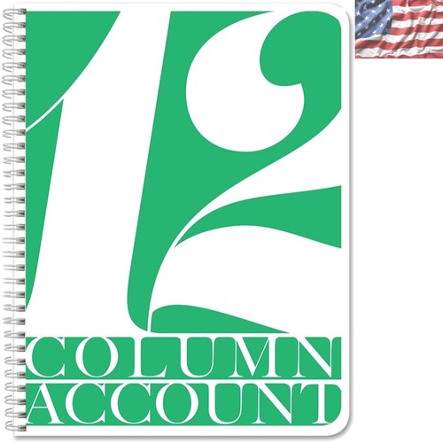 12 Column Accounting Notebook - 100 Pages with Wire-O Binding for Easy ...