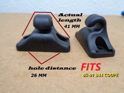 1985-1991 Porsche 944 968 Coupe Sunvisor Clips 41mm 2-PK Pair | Black ...