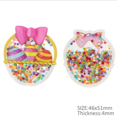 Acrylic Resin Bow Center WHOLESALE Flatback Shaker confetti Easter ...