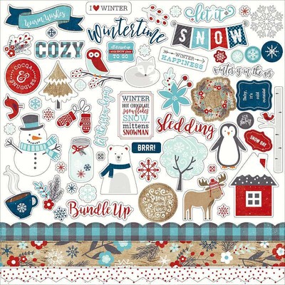 A Perfect Winter Cardstock Stickers 12"X12" Elements | eBay