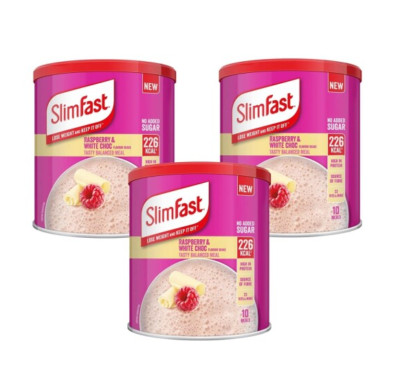 SlimFast Powder Tin Raspberry & White Delicious x 3 Weight Management ...