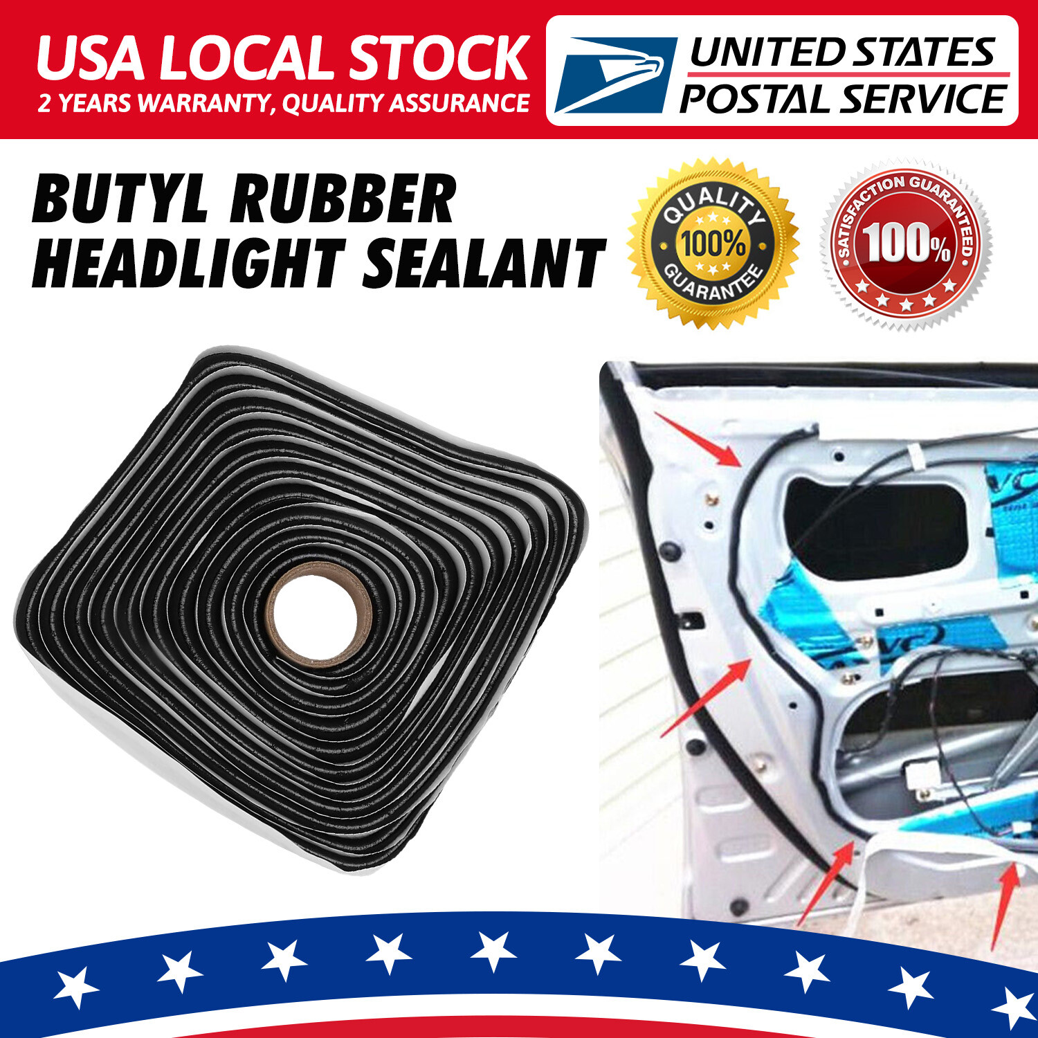 13ft Butyl Tape Rubber Glue Adhesive Windshield Headlight Door Sealant ...