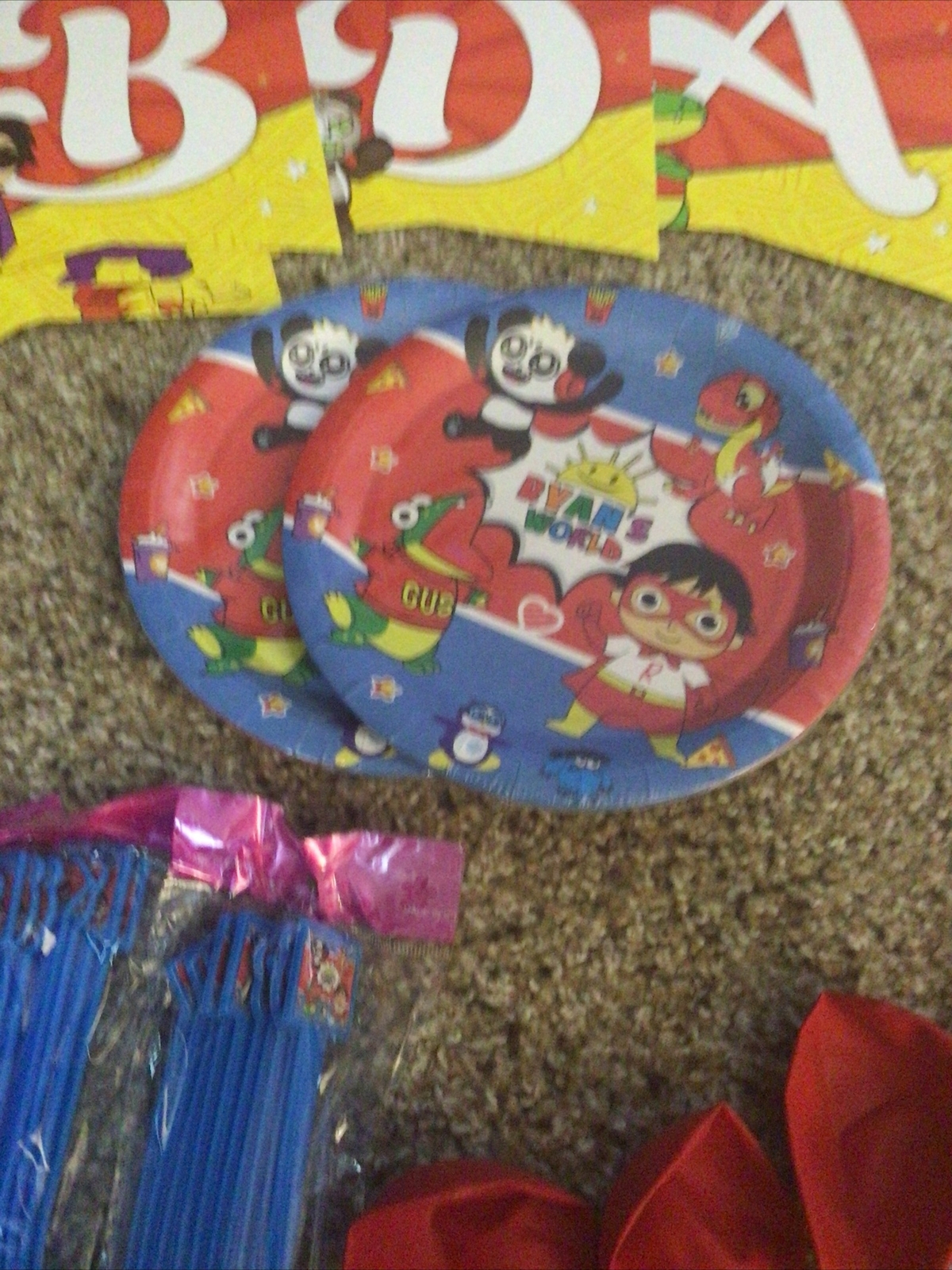 RYAN'S WORLD Birthday Party Balloons Banner Tableware | eBay