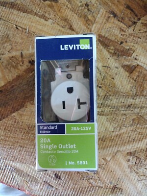 LEVITON 20 Amp Industrial Grade Heavy Duty Self Grounding Single Outlet ...