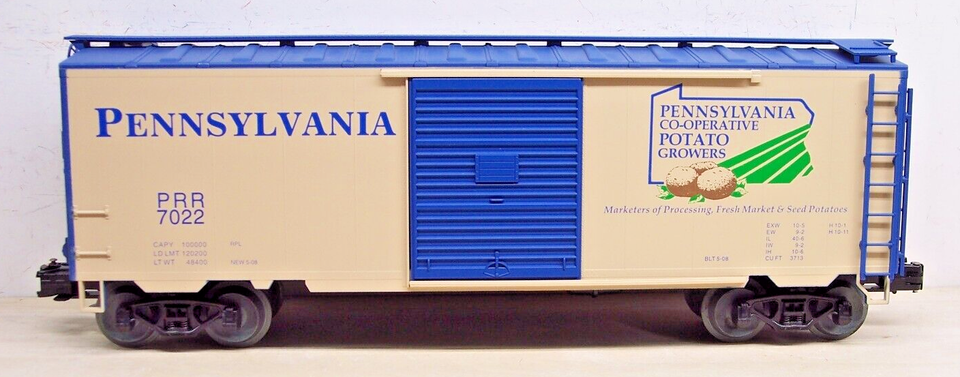 WEAVER O SCALE PRR PENNSYLVANIA POTATO GROWERS PS-1 40' BOX CAR 3 RAIL ...