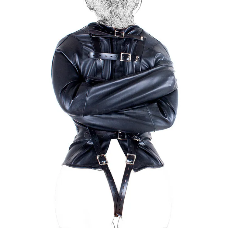 Asylum Straight Jacket Body Harness Armbinder Costume Straitjacket ...