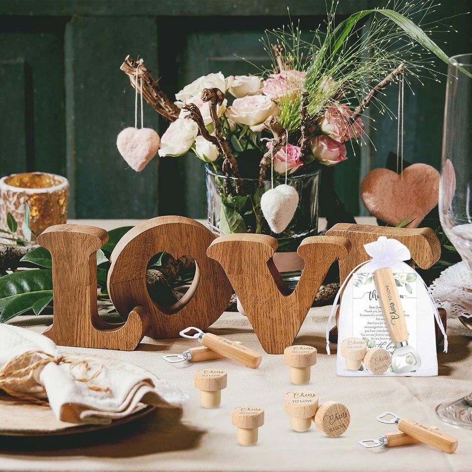 Barydat 72 Sets Wedding Favors Bulk for Guests Wine Corks Wooden ...