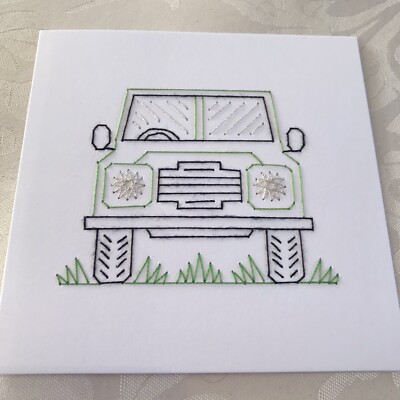 Card Land Rover Birthday Any Occasion Car Vehicle Handmade Stitched ...