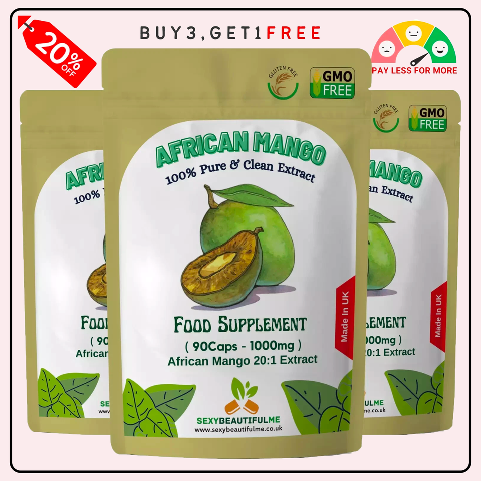 African Mango 20,000mg Capsules – Vegan–Natural Weight Loss & Fat ...