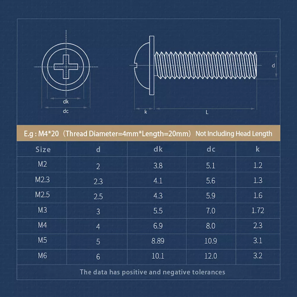 M3 M4 M5 M6 Flanged Button Head Screws Flanged Phillips Bolt A4 ...