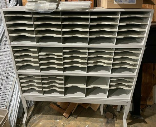 3 x Safco Products 7751GR Sorter Module + E-Z Sort Mail Station Base ...