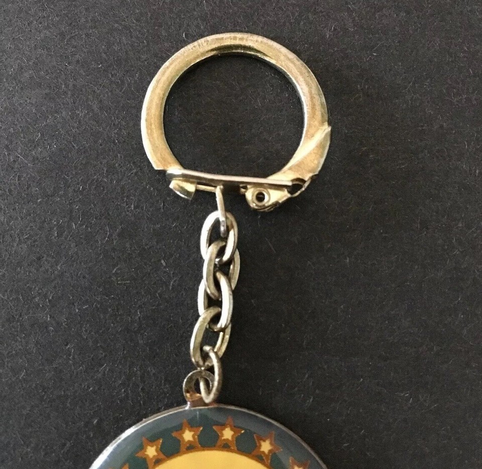 Vintage Keychain USA OLYMPICS Key Ring Metal & Enamel Fob Olympic Rings ...