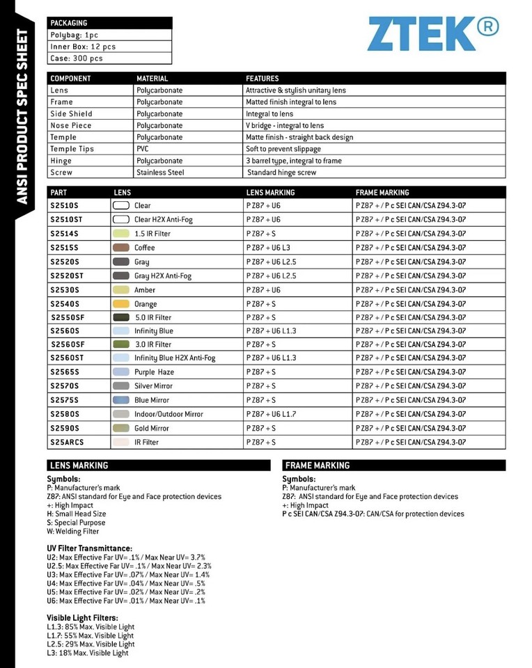 Ztek Safety Glasses with Gray Anti Fog Lens 12 Pack | eBay