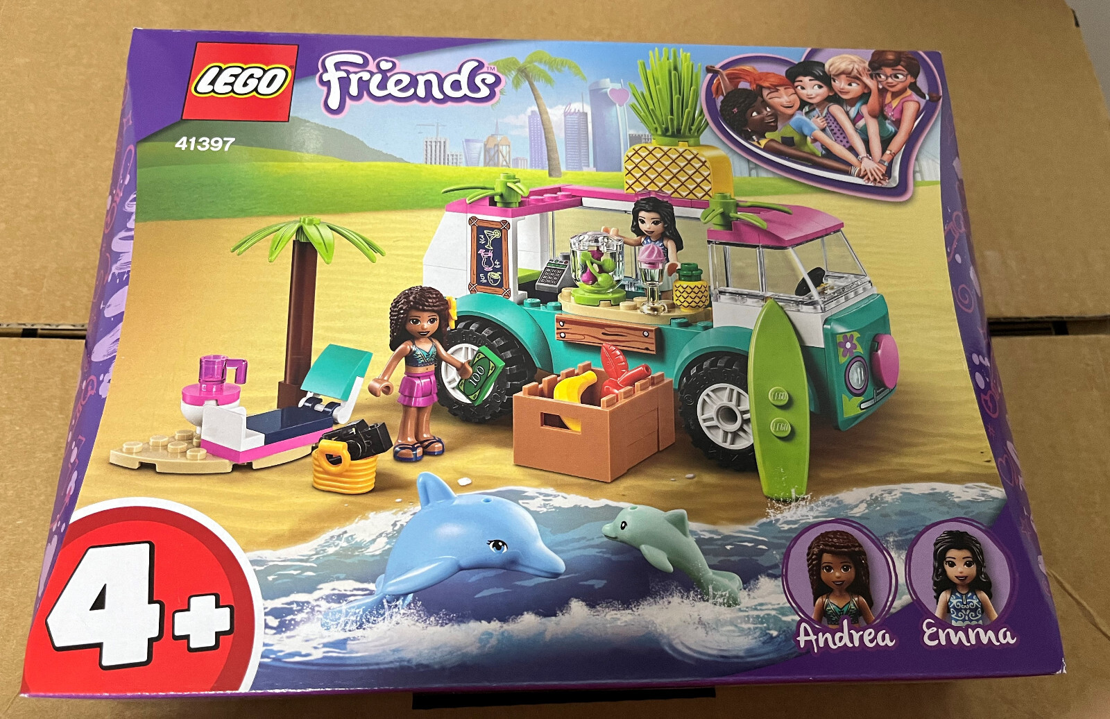 LEGO FRIENDS - 41397 Juice Truck - Dolphin Baby Andrea Emma Pineapple ...