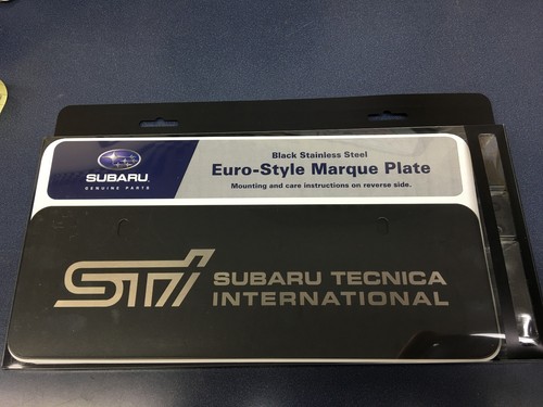 Genuine OEM Subaru Euro Style STI Marque Plate Matte Black SOA342L133 ...