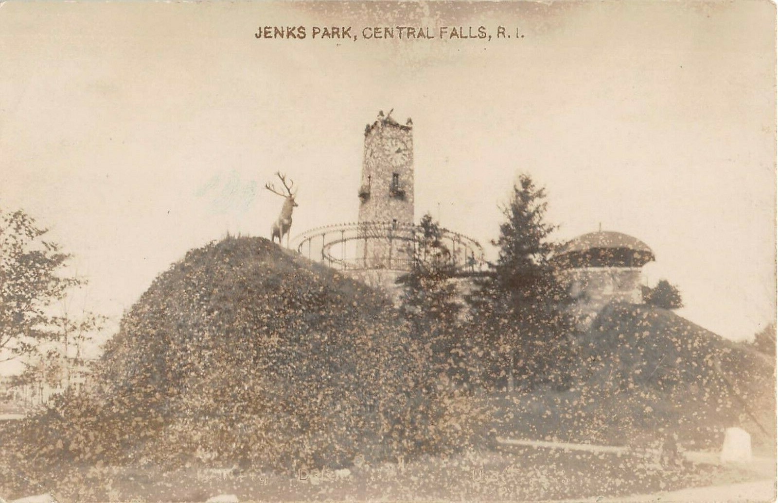 c.1905 RPPC Tower Jenks Park Central Falls RI | eBay