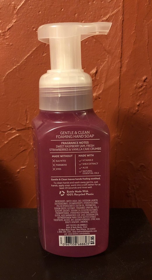 NEW Bath & Body Works White Barn RASPBERRY JAM Foaming Hand Soap 8.75 ...