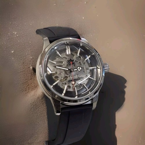 40mm Skeleton Dial Sapphire Dome Watch SS Automatic 24 Jewel Seiko ...