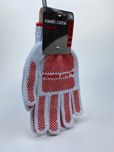 Hand Crew Powerdots General Work Gloves, White, 1 Pair (Factory Sealed ...