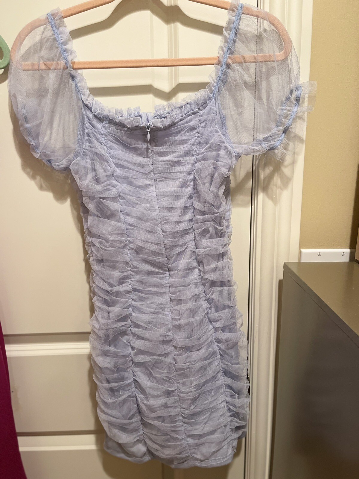 Baby Blue Ruffle Mini Dress | eBay