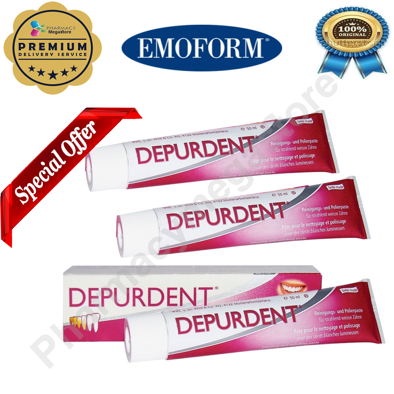 Emoform Depurdent Swiss Specific Toothpaste for Teeth Whitening 50ml ...