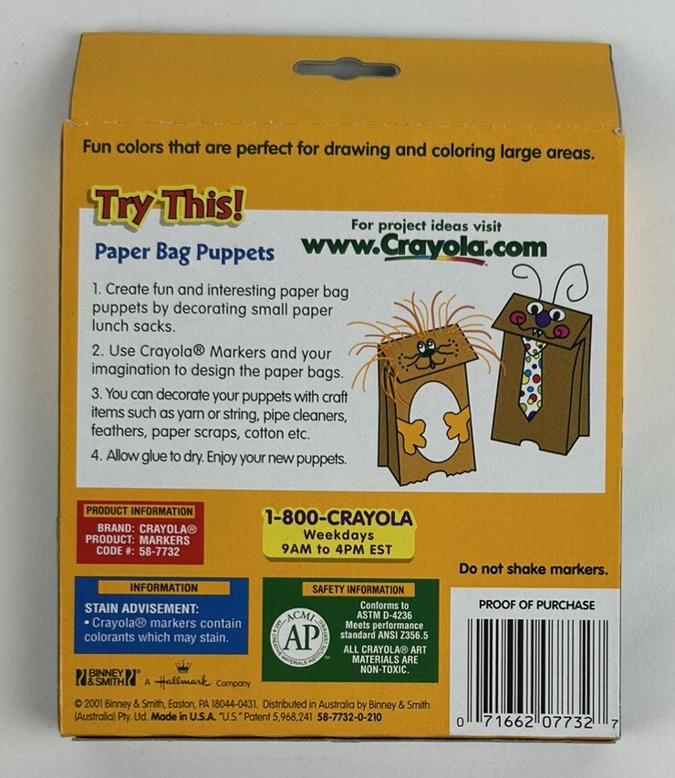 NEW Vtg 2001 Crayola Markers BOLD Colors 8 Count Copper Plum Emerald ...