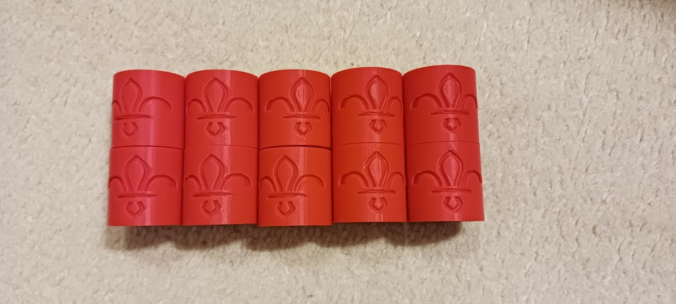 10 x Red UK Scout Woggle Plastic 3D Printed Next Day Dispatch Made in ...