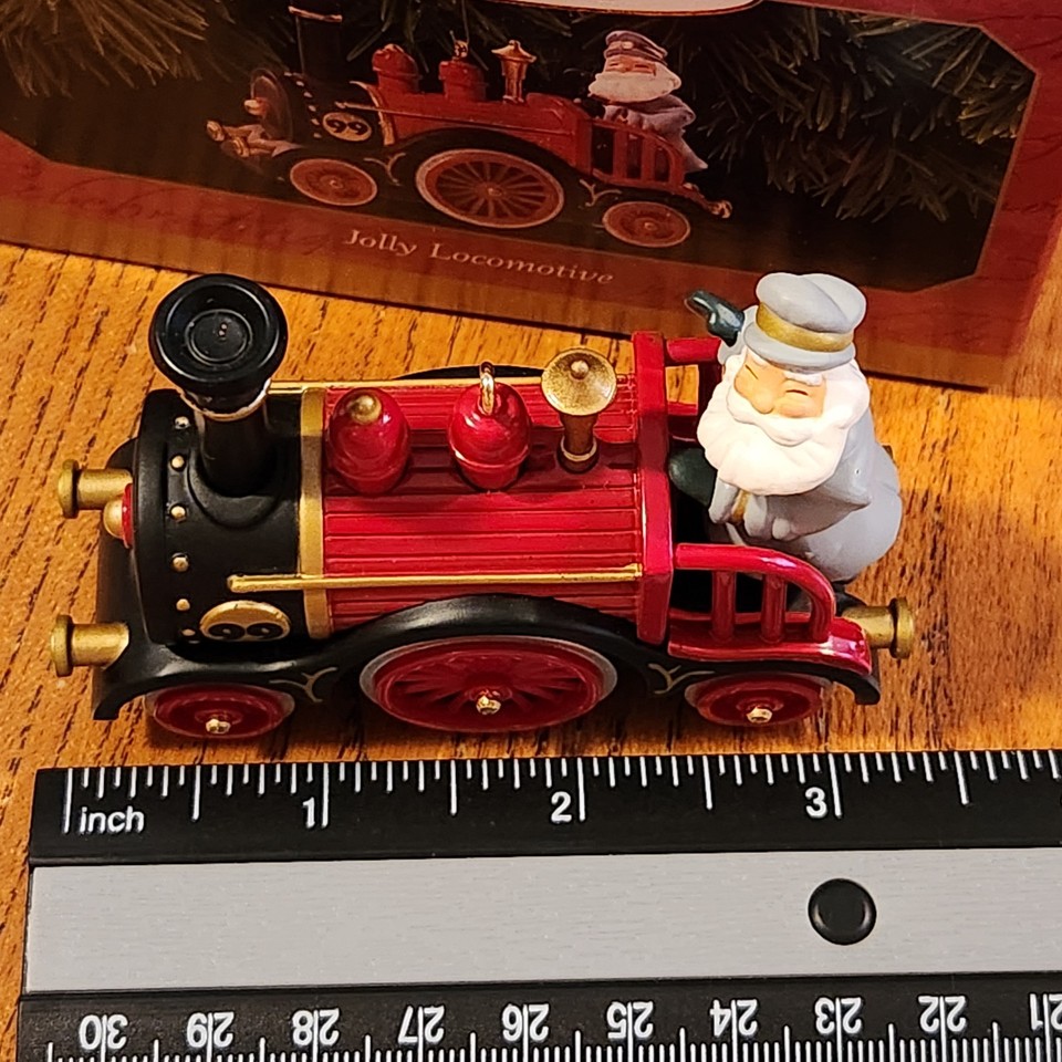 Jolly Locomotive Santa Train Hallmark Ornament Vintage Trains Christmas ...