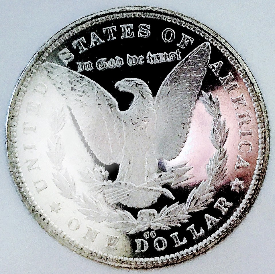 1881 CC MORGAN DOLLAR ULTRA SNOW WHITE CAMEO DMPL! 30+INCH BLK MIRRORS ...
