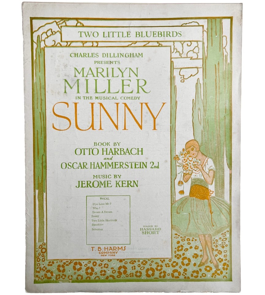 2 Little Bluebirds 1925 Sheet Music Piano Marilyn Miller Musical Sunny ...