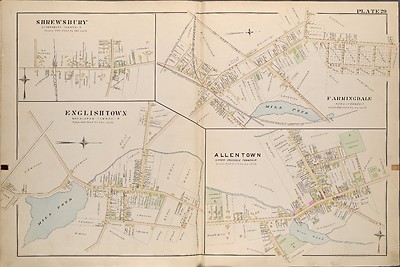 1889 ENGLISHTOWN, SHREWSBURY FARMINGDALE ALLENTOWN MONMOUTH NEW JERSEY ...