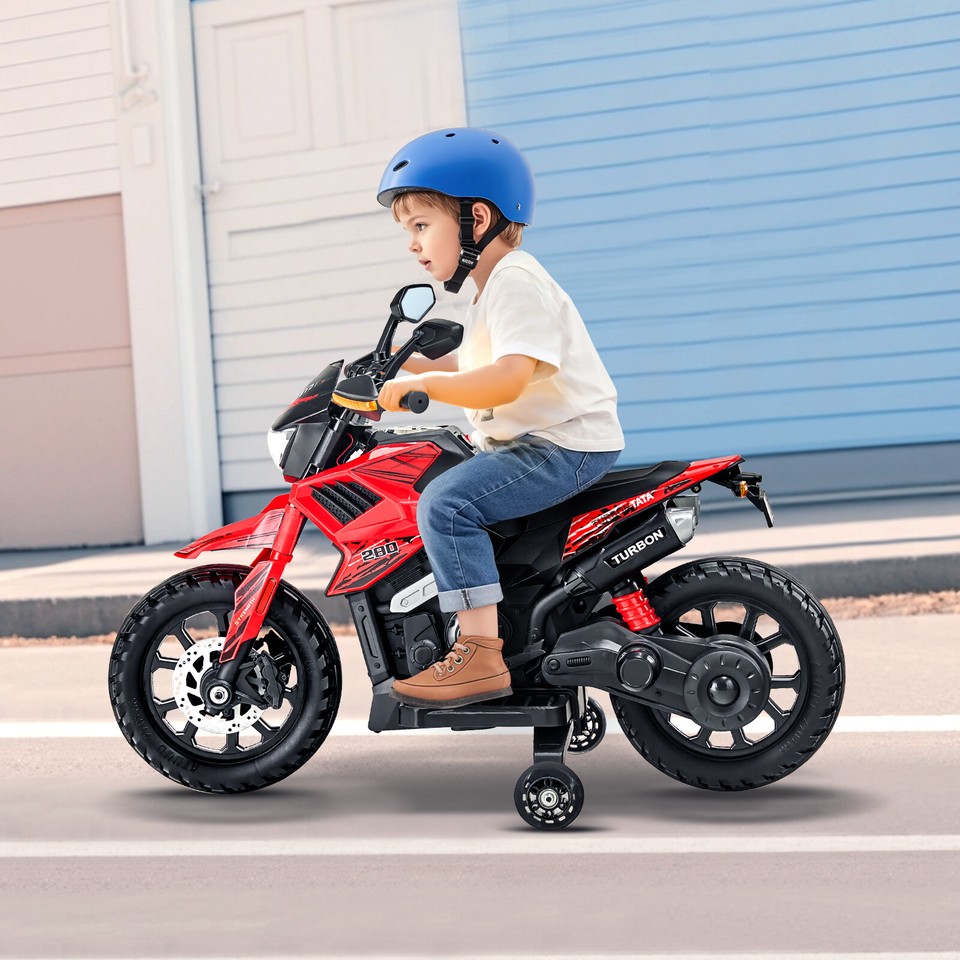 Kids Ride on Motorcycle 12V Electric Motorbike w/Bluetooth LED for 3 ...