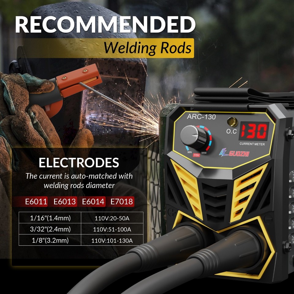 GZ GUOZHI Portable 130A Stick Welder ,110V Mini ARC Welder,Small Welder ...