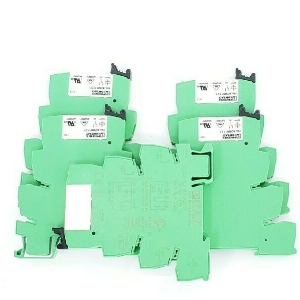 LOT OF 5 NEW PHOENIX CONTACT PLC-BSC- 24DC/21 TERMINAL BLOCK W/ 2961121 ...