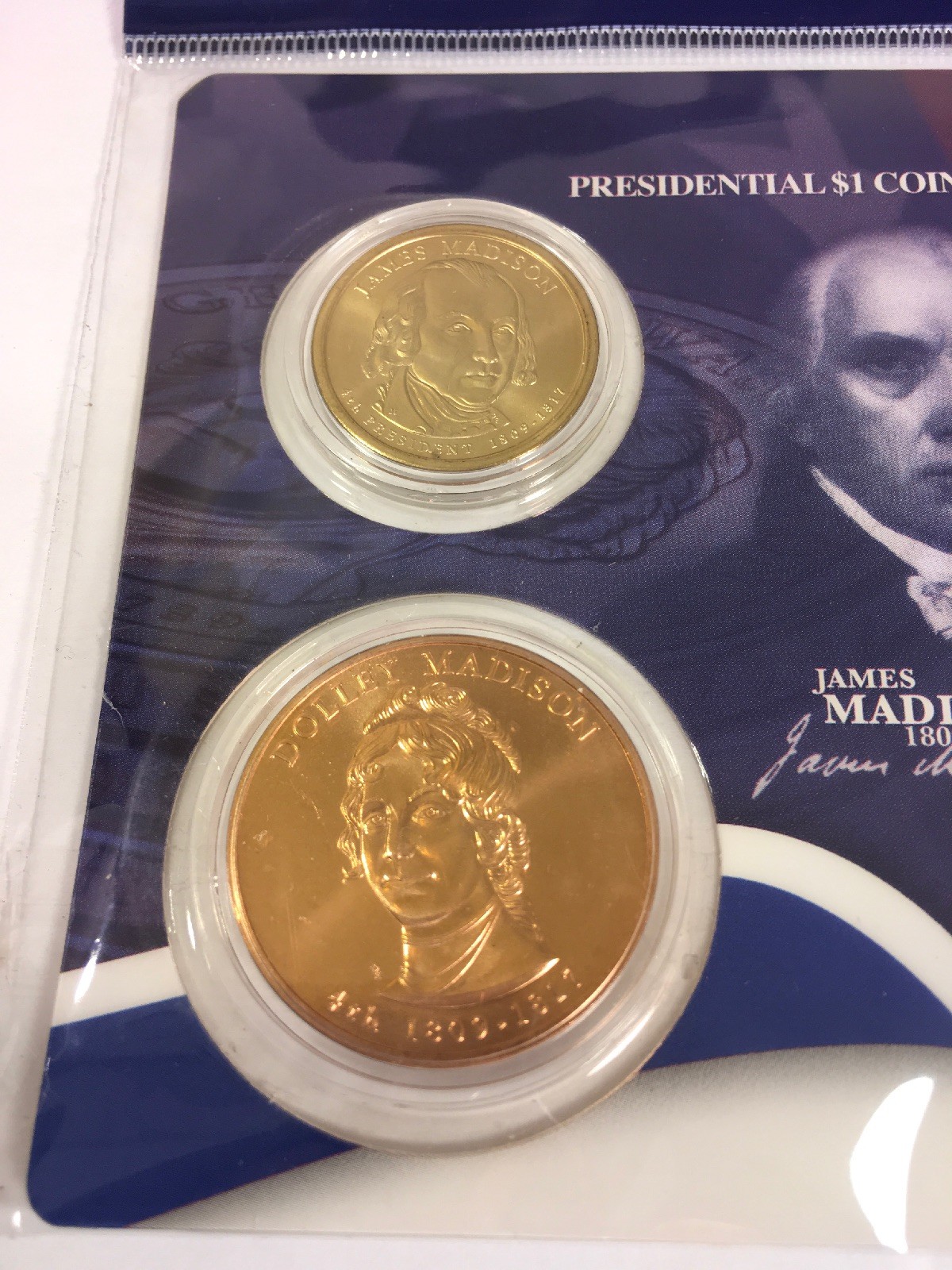New 2007 James Madison Presidential $1 Coin & First Spouse Medal Set US ...