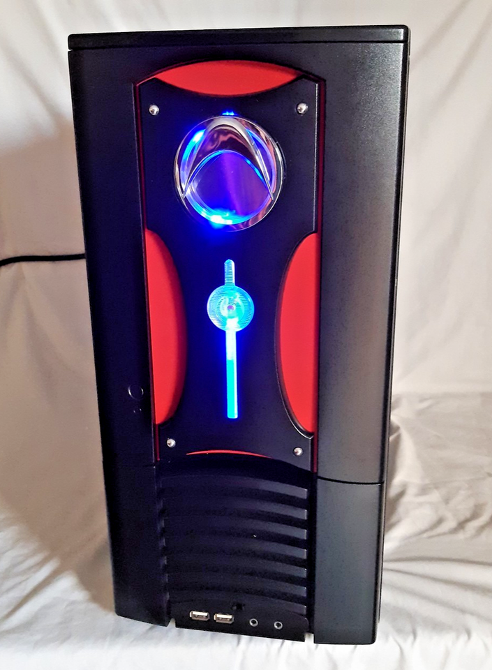 VINTAGE 10 BAY, AXIO GAMERS CASE, 350W PSU INCL, RED AND BLACK W/ BLUE ...