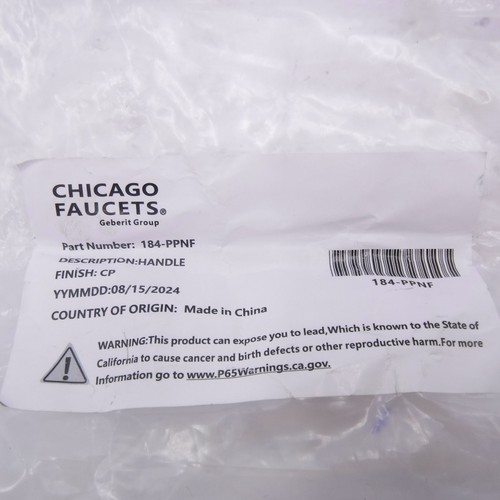 Set Of 2 Chicago Faucet 184-PPNF Hot/Cold Faucet Lever Handles For 50 ...