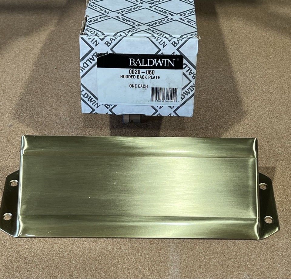 Baldwin 0020-060 Satin Brass/Brown Letter Box Hooded Back Plate NOS | eBay