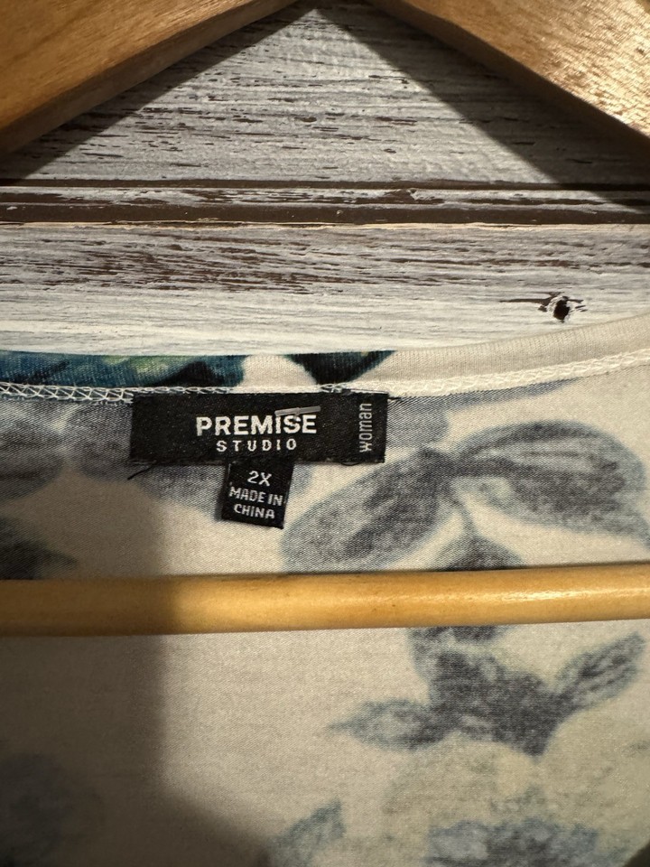 Premise Studio Women's Floral Print Top 3/4 Sleeve Size 2x | eBay