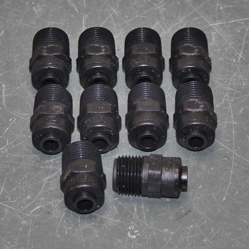 (10) Parker Parflex Trueseal Adapter FB4MC6-HBLK, 3/8" NPTF x 1/4" Tube ...