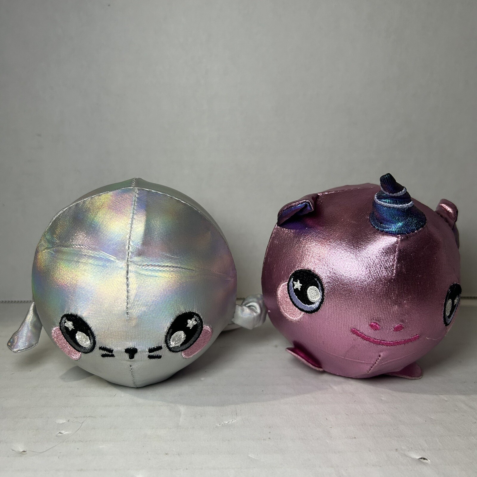 Lot Of 2 Metallic Squeezamals Pink Unicorn Silver Seal | eBay