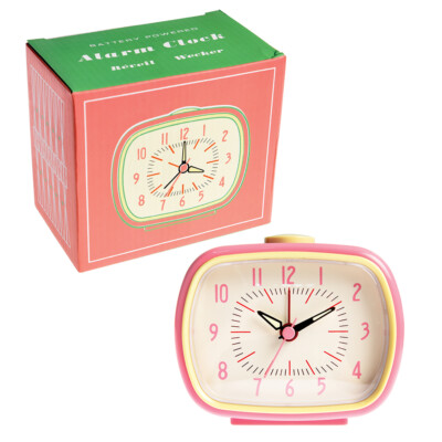 Rex London PINK RETRO STYLE ALARM CLOCK | eBay UK