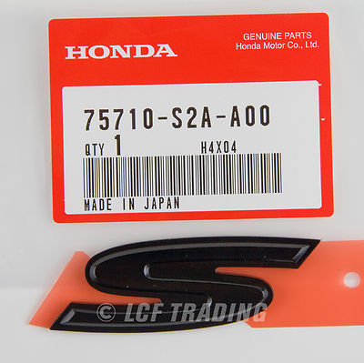 Authentic OEM JDM Honda S2000 Black 'S' Emblem 2000-2009, 75710-S2A-A00 ...