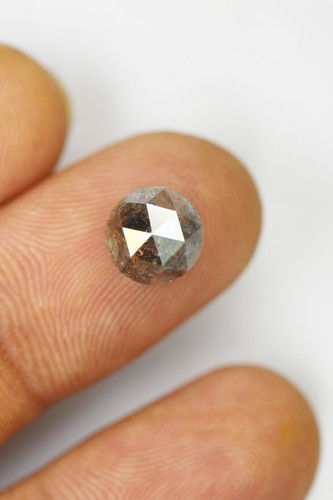 4.12 Ct Natural Loose Round Rose Cut Diamond Brown Color Rustic Diamond ...
