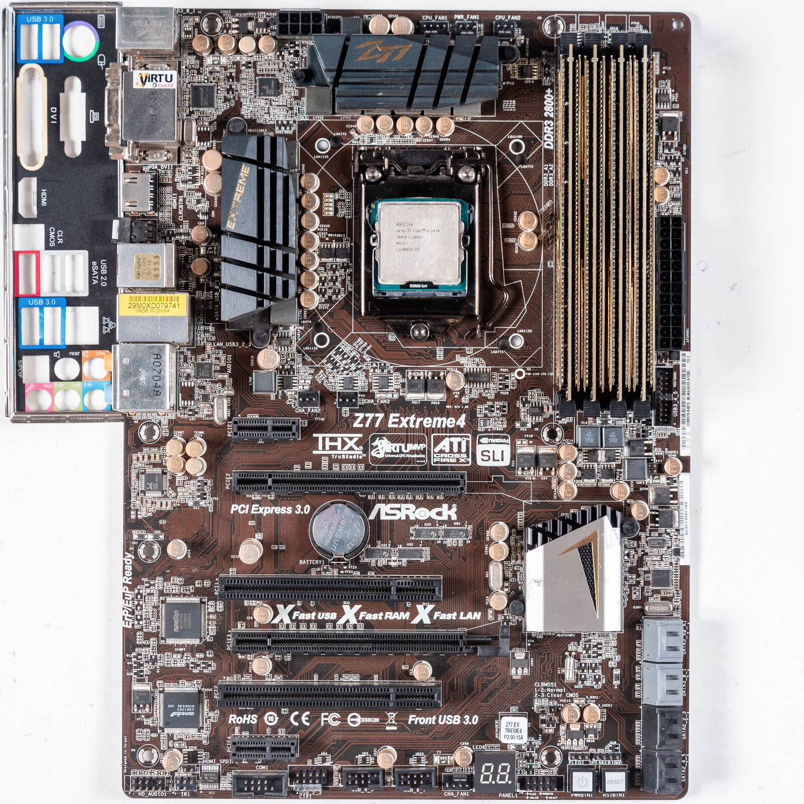 ASRock Z77 Extreme4, LGA 1155, Intel (90-MXGKX0-A0UAYZ) Motherboard for ...