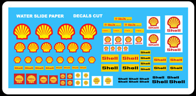 DECALCOMANIE DECALS SHELL 1:32 1:24 1:43 decal motor oil gasoline ...