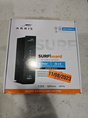 ARRIS SURFboard SBG7600AC2 DOCSIS 3.0 Cable Modem & AC2350 Wi-Fi Router ...