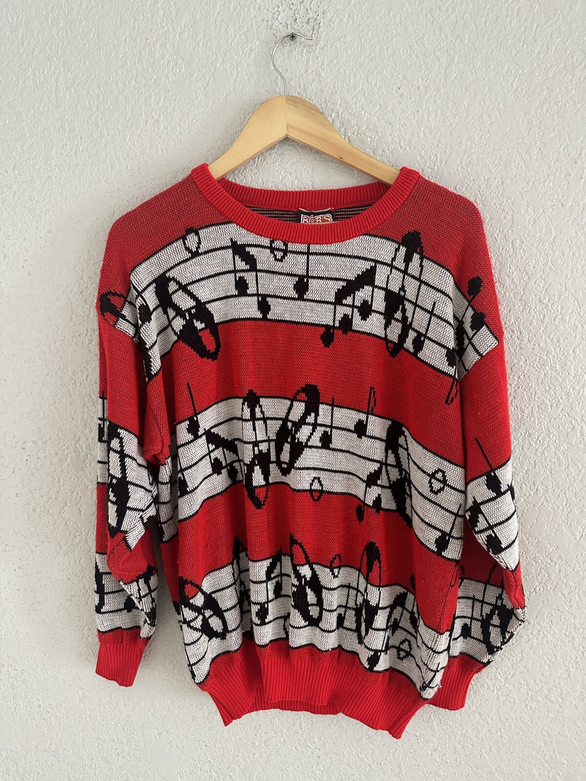 1980’s Musical Notes Wrap Around All Over Print Vinta… - Gem