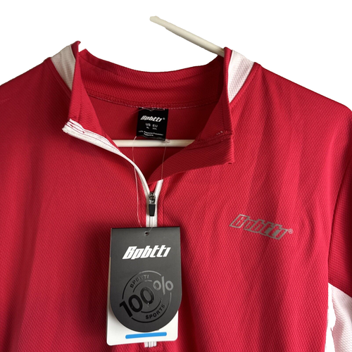 NEW BPBTTI Womens X-Large Shirt Half Zipper Red Short Sleeve Cycling ...